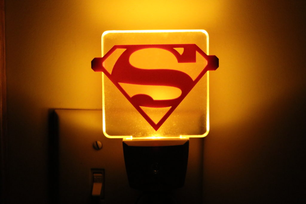 3D Printed Superman Night Light Design - Inventor Boy