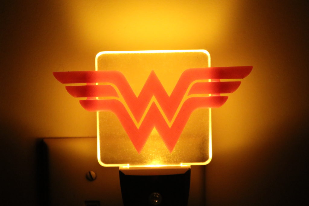 DIY 3D Printed Wonder Woman Logo Night Light - Inventor Boy